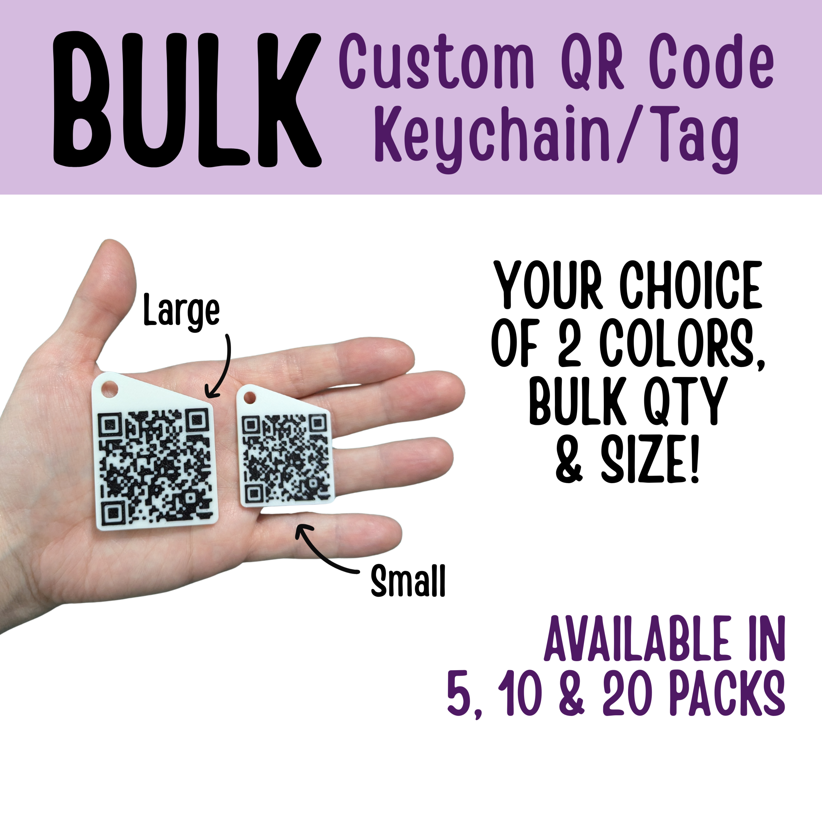 Bulk 3D Printed QR Code Keychains | Custom QR Tags for Client Gifts, E ...